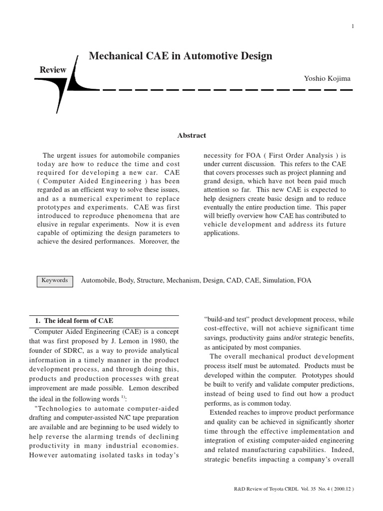 CAE in Automotive PDF | PDF | Computer Aided Design | Mathematical ...