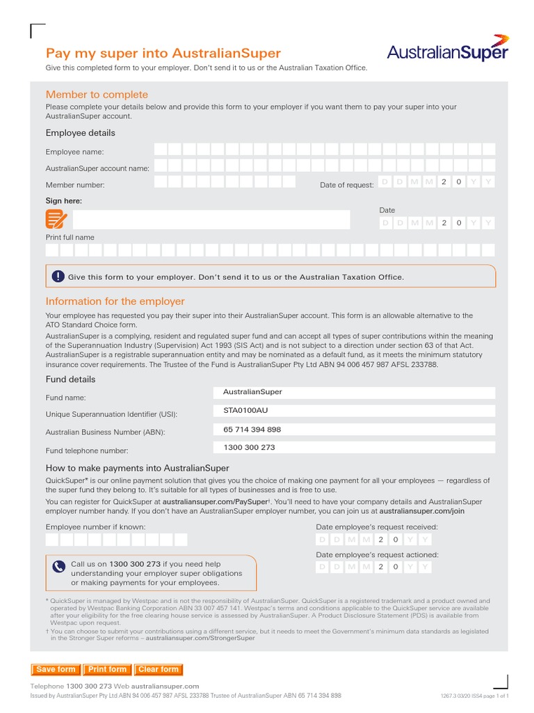 Pay My Super Into AustralianSuper Desktop | PDF | Business | Economies