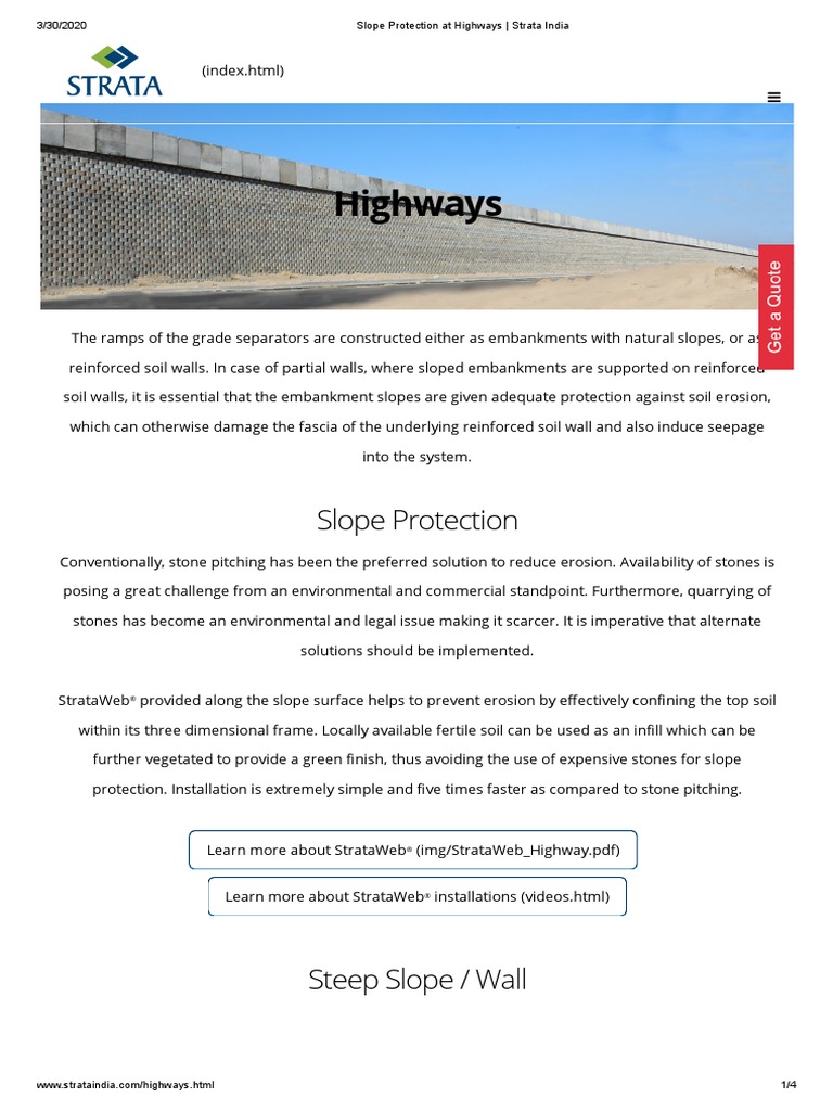 Slope Protection Solutions for Highways | PDF | Road Surface | Civil ...