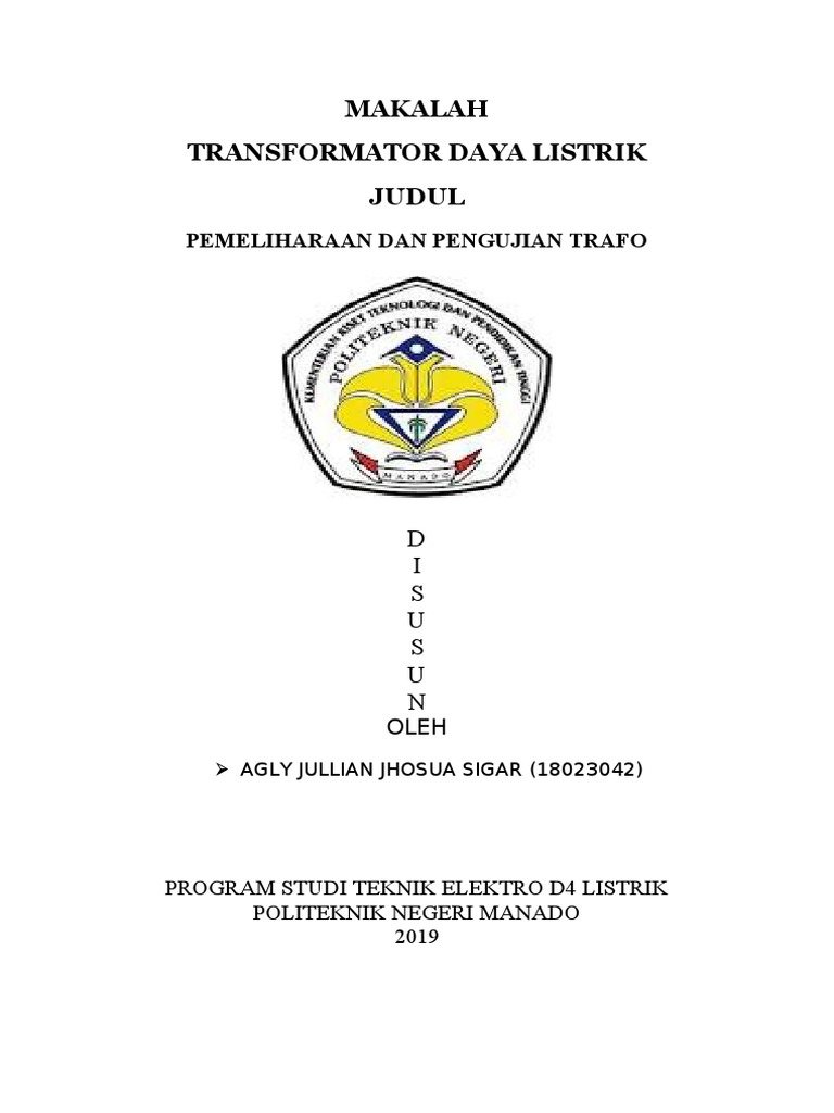 Makalah Tentang Transformator Distribusi Daya | PDF