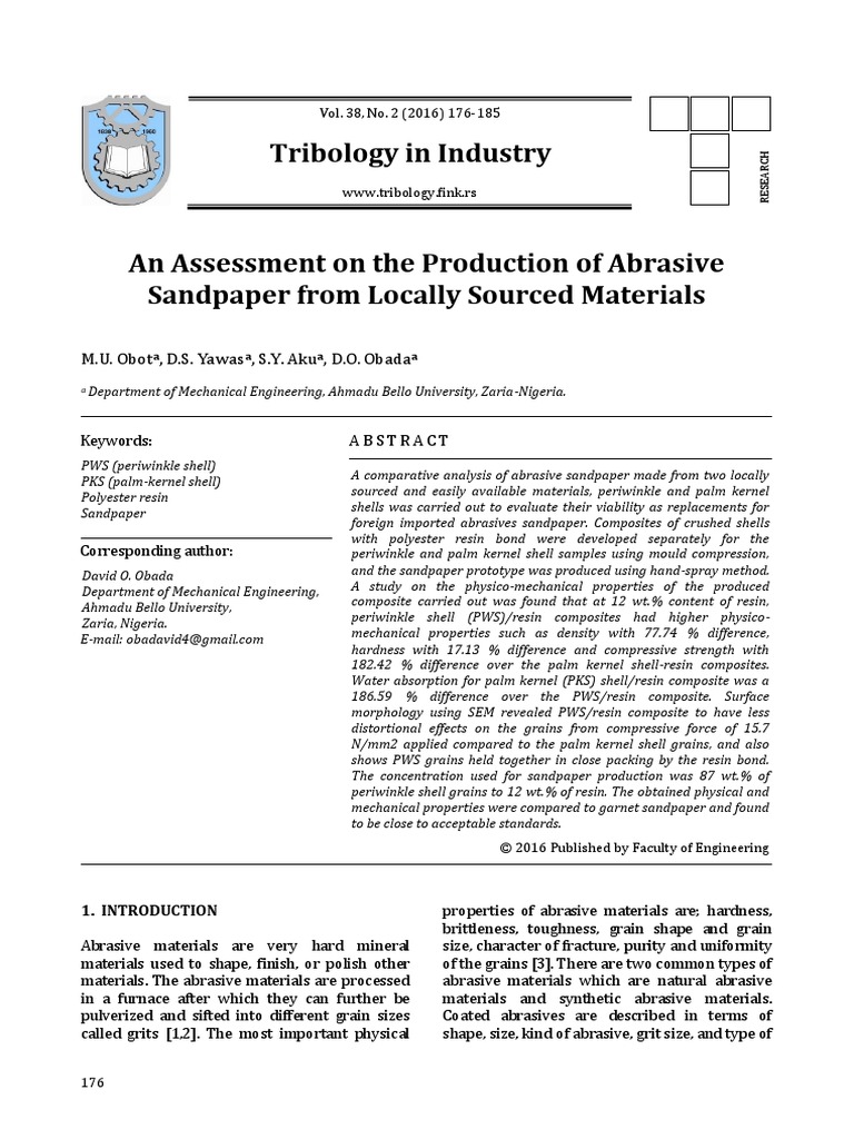 Sandpaper Production | PDF | Abrasive | Physical Sciences