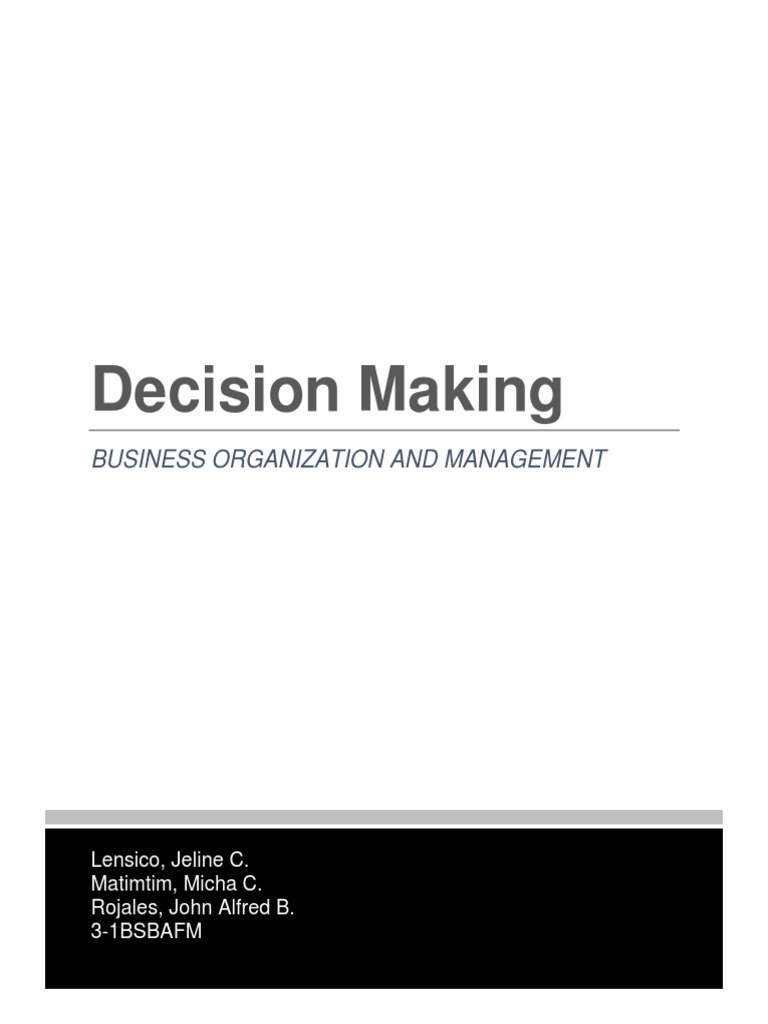 Effective Decision Making Process | PDF | Choice | Decision Making