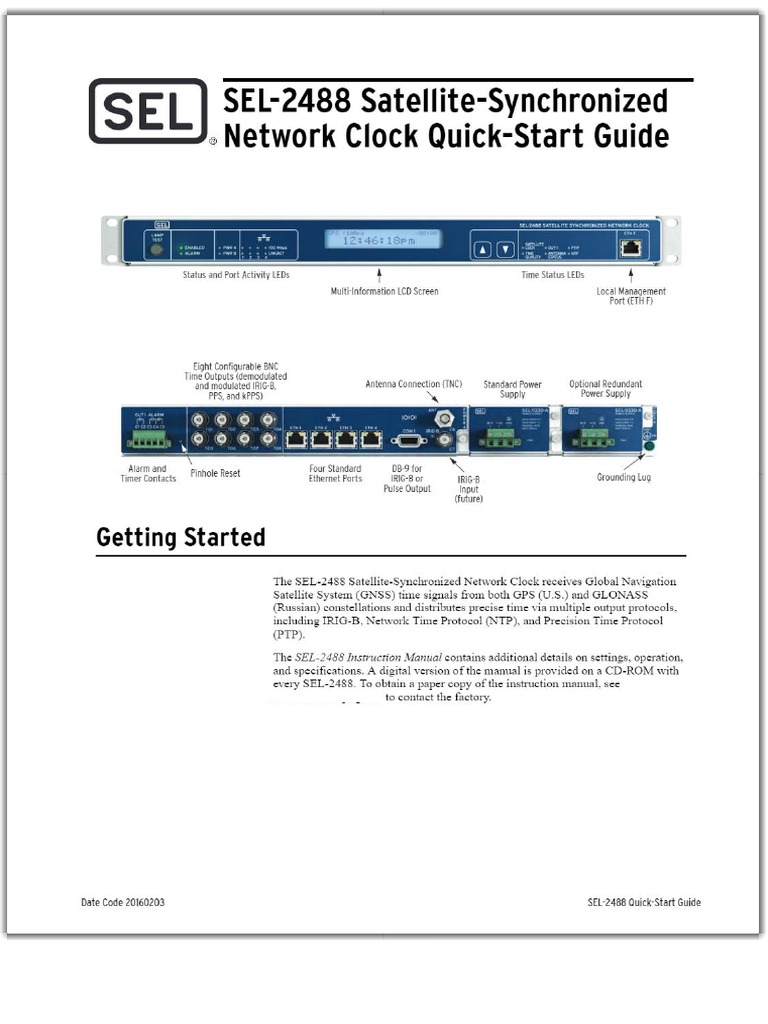 SEL-2488 Satellite Synchronized Network PDF | PDF