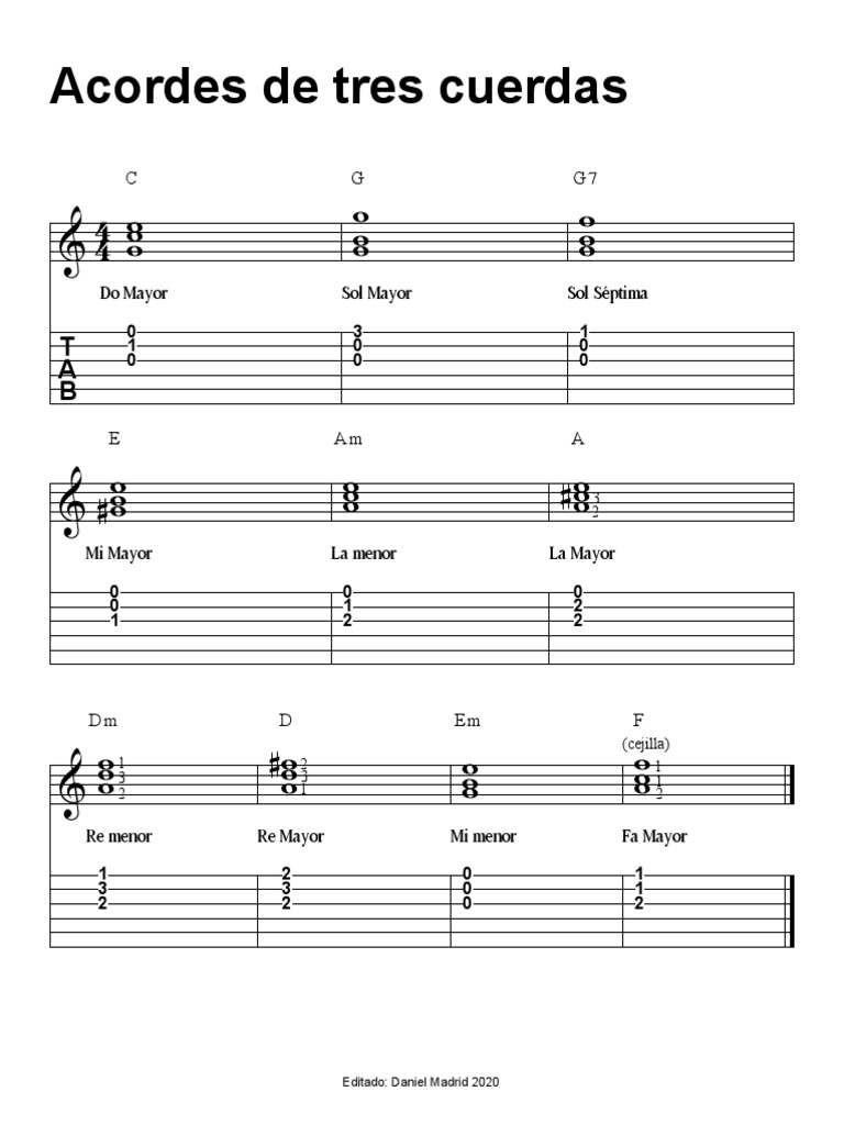 Acordes Tres Cuerdas PDF | PDF
