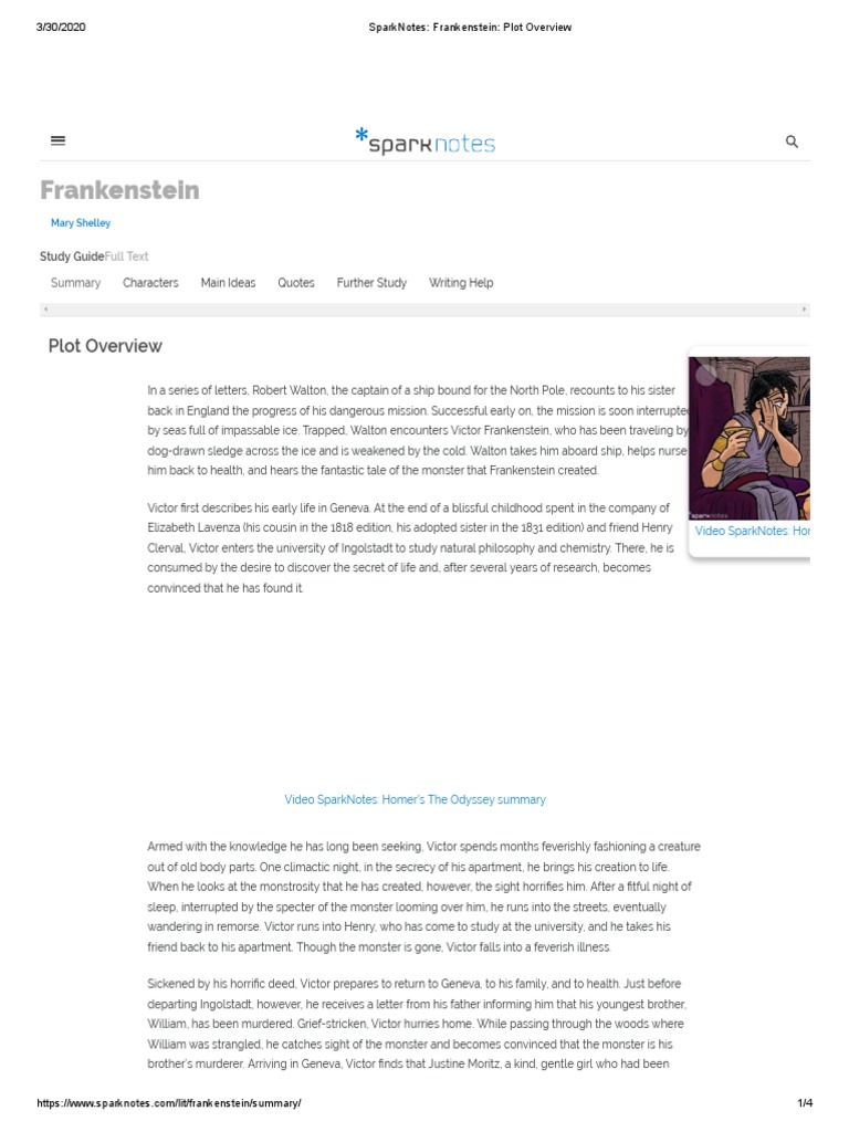 SparkNotes - Frankenstein - Plot Overview | PDF | Frankenstein