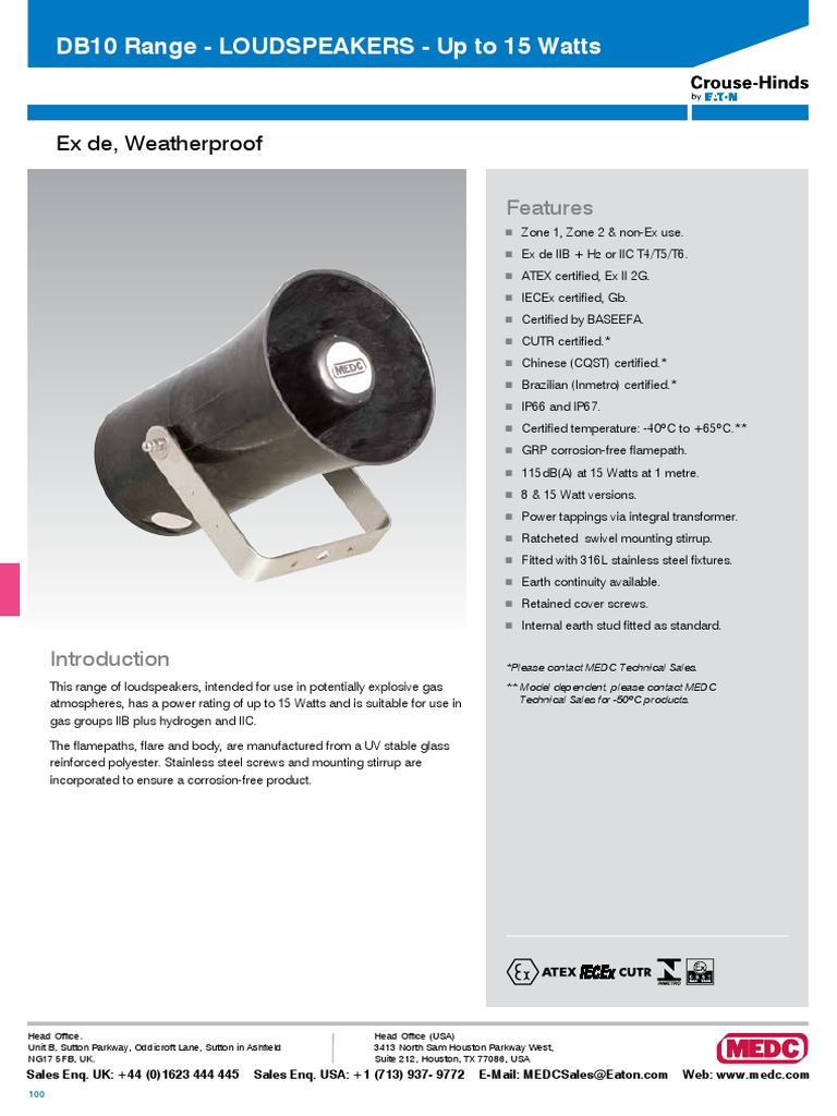 Cooper MEDC Datasheet DB10 | PDF | Electricity | Electronics