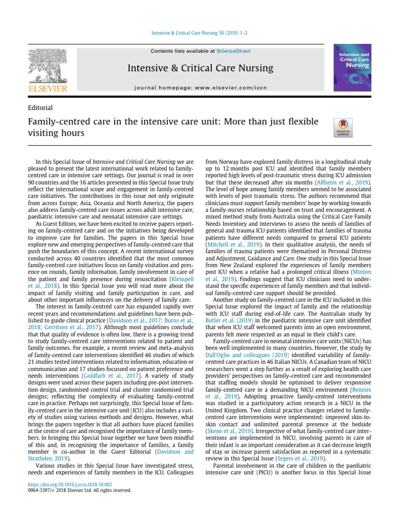 Family Center Care Visiting | PDF | Intensive Care Unit | Intensive ...