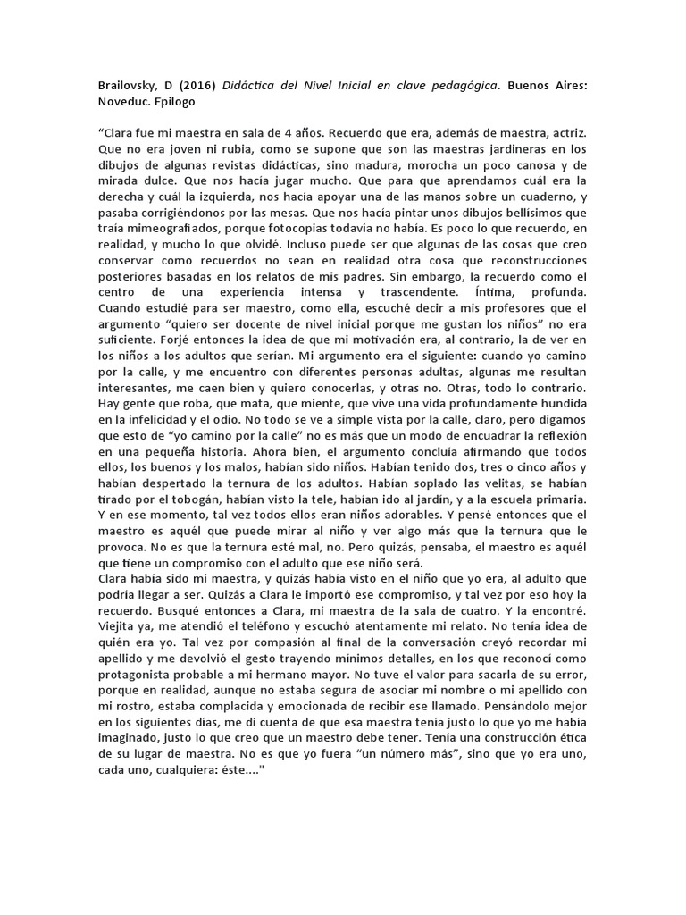 Relato Daniel Brailovsky | PDF