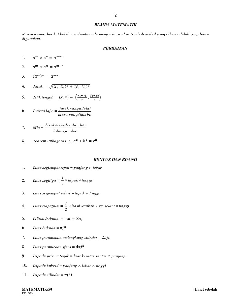 Soalan MATHS (F1) Set 1 | PDF