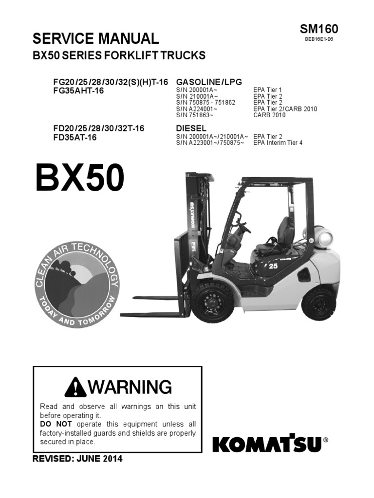 SM160 BX50 FG25T-16 Jun 2014 PDF | PDF | Diesel Engine | Vehicles