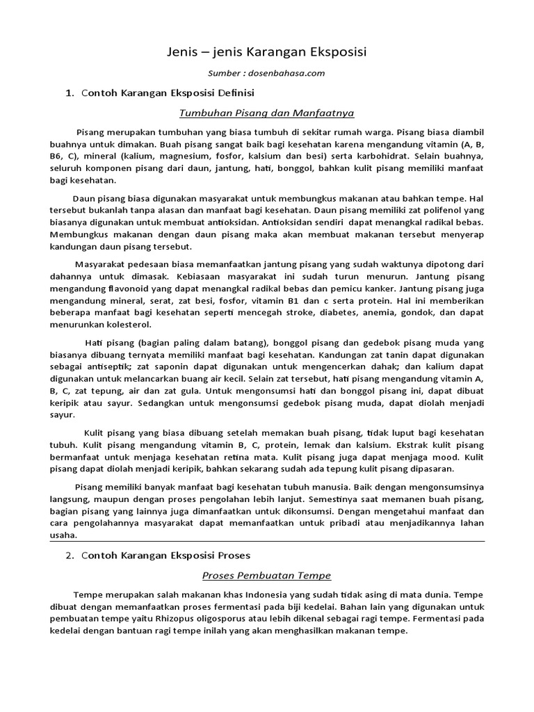 Jenis Jenis Karangan Eksposisi Dan Argumentasi Pdf