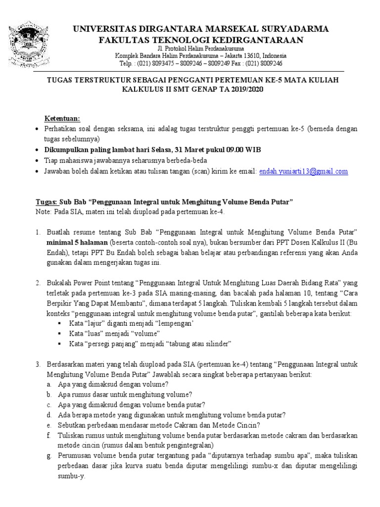 Endah Yuniarti S Si M SC 23032020112113 Tugas Pengganti Pertemuan Ke 5 PDF | PDF