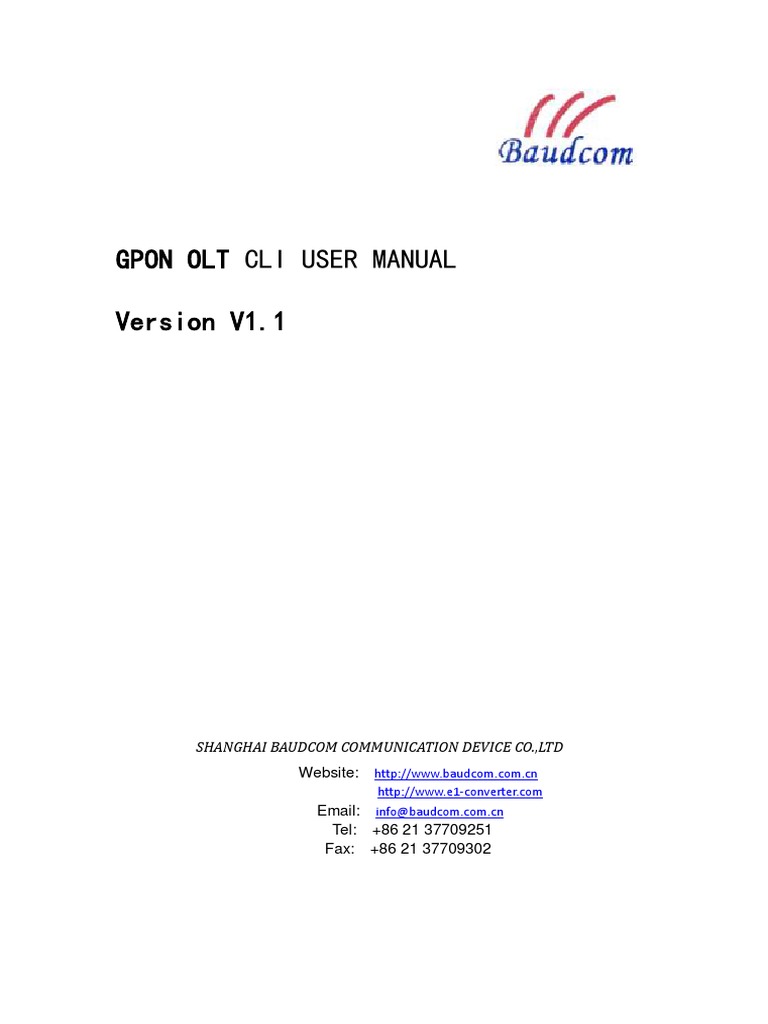 GPON OLT CLI Guide for Technicians | PDF | Command Line Interface | Ip Address