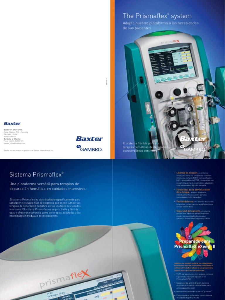 Brochure PRISMAFLEX 1 | PDF | Diálisis | Factores humanos y ergonomía
