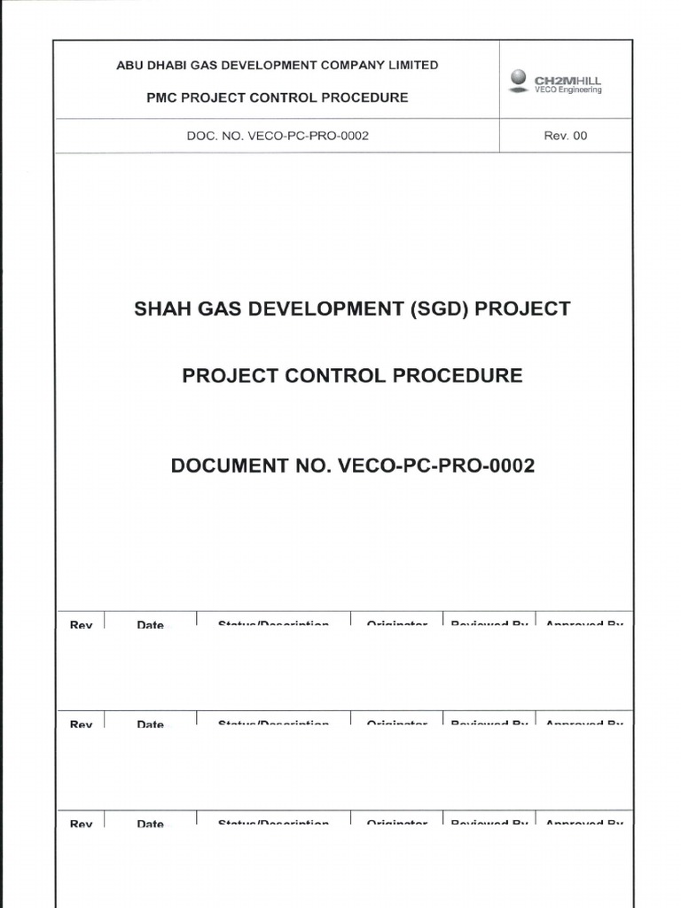 VECO-PC-PRO-0002 PMC Project Control Procedure, Rev. 0 | PDF | General ...