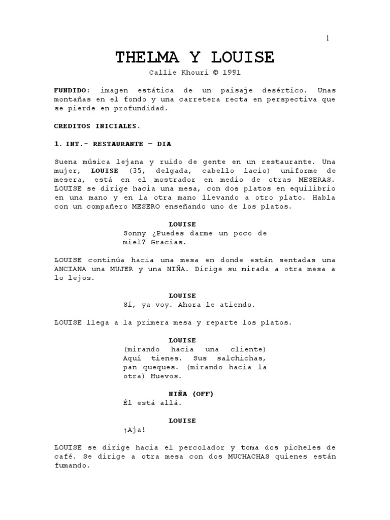 Thelma y Louise Script | PDF | Naturaleza | Business
