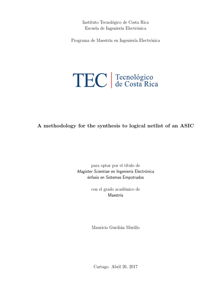 Methodology Synthesis Logical Netlist ASIC | PDF | Hardware Description ...