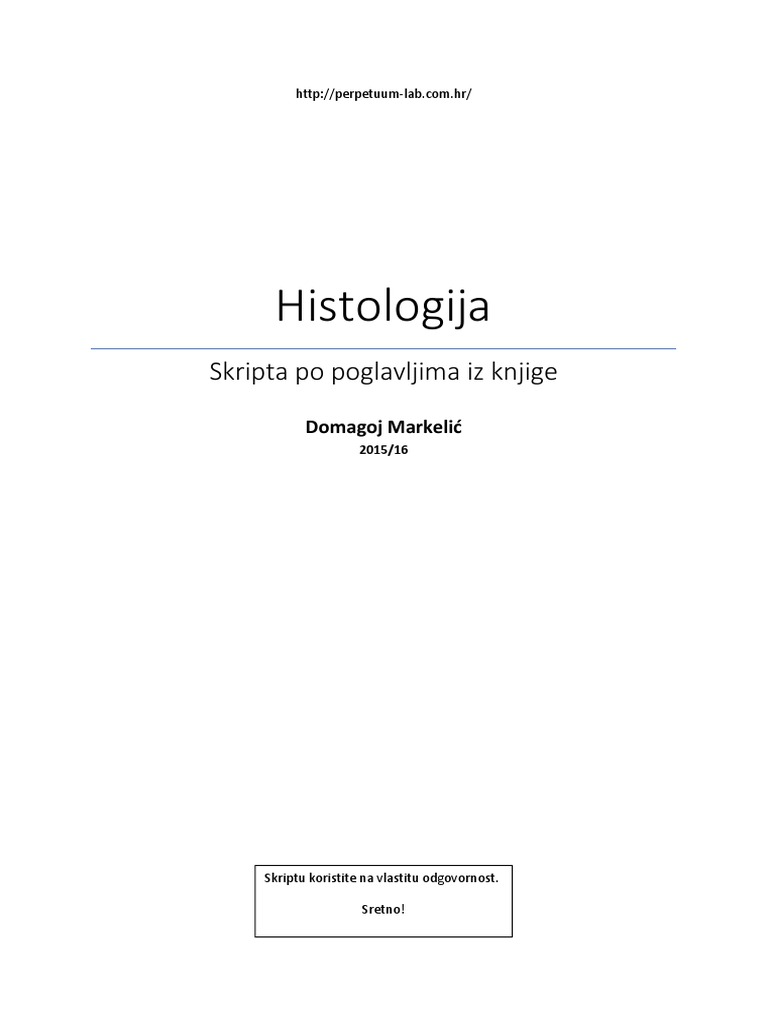 Skripta Iz Histologijeh8 | PDF
