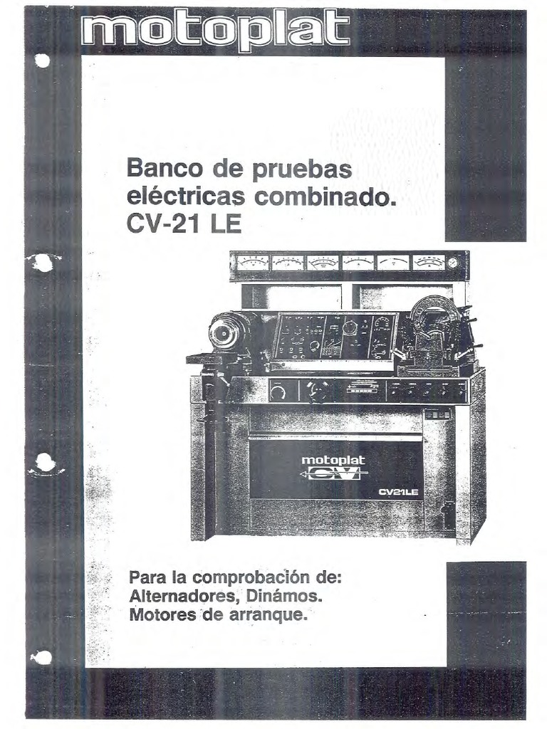CV21LE - Banco de Pruebas Electrico Combinado | PDF