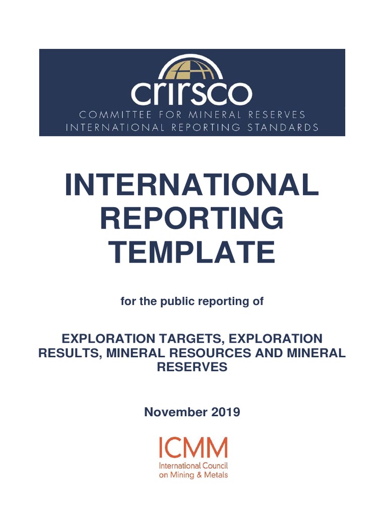 CRIRSCO International Reporting Template November 2019 PDF | PDF | Real ...