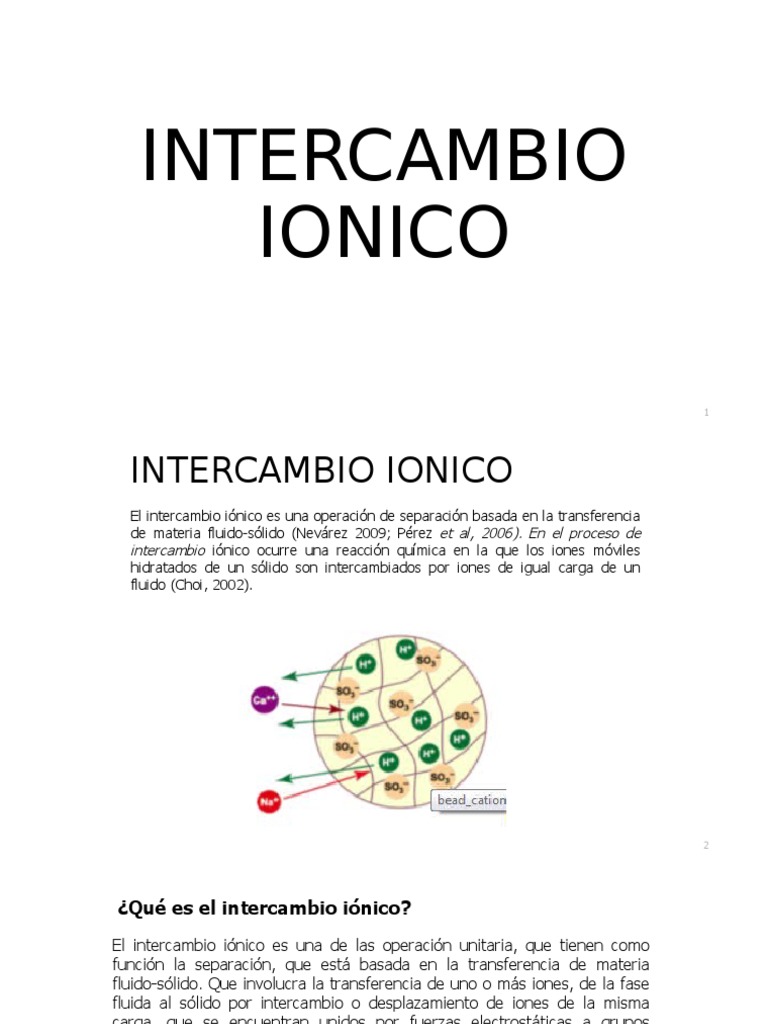 Intercambio Ionico 1 | PDF | Intercambio iónico | Ácido