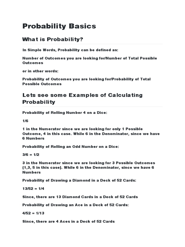 Probability and Statistics Handbook | PDF | Arithmetic Mean | Probability