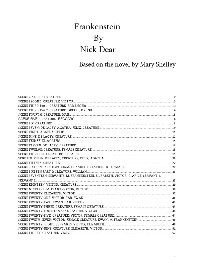 Frankenstein Nick Dear 2nd Edition | PDF | Frankenstein