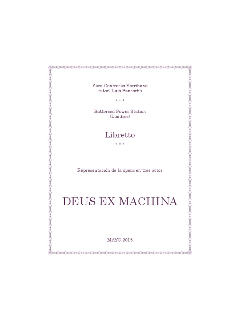 Deux Ex Machina | PDF | Naturaleza | Teatro