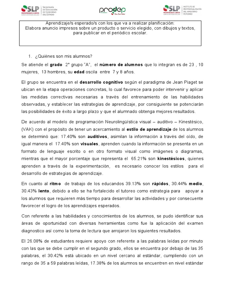 402 Formato para Diagnóstico Sam | PDF | Escritura | Aprendizaje