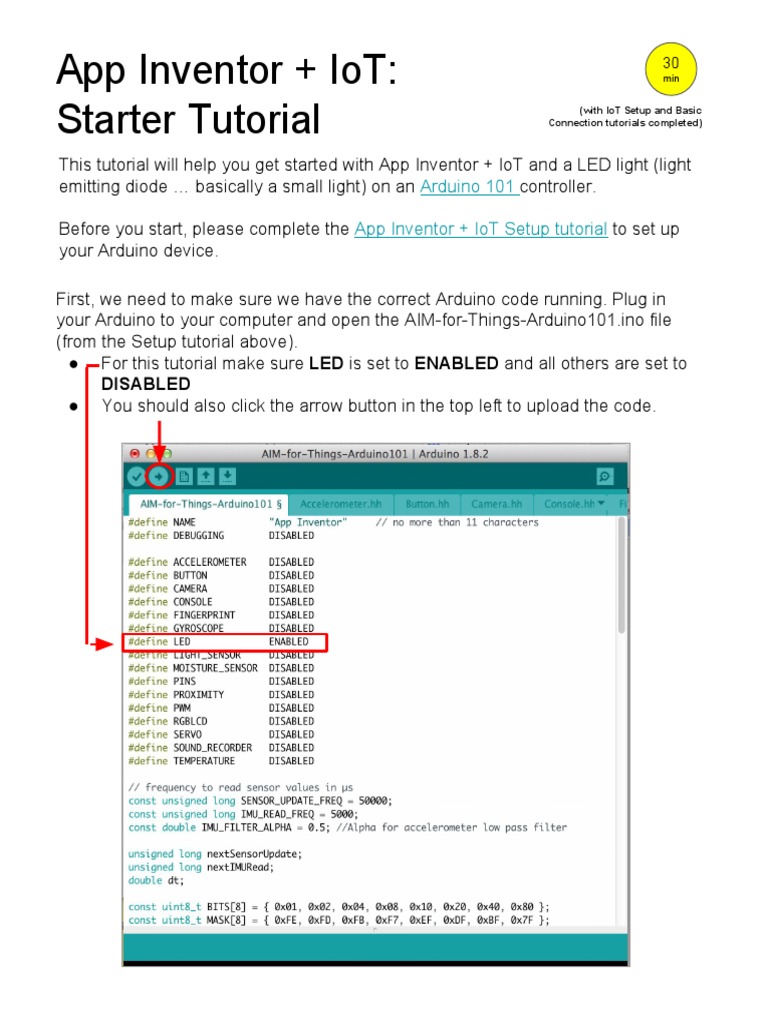 MIT App Inventor IoT Starter Tutorial PDF | PDF | Arduino | Areas Of ...