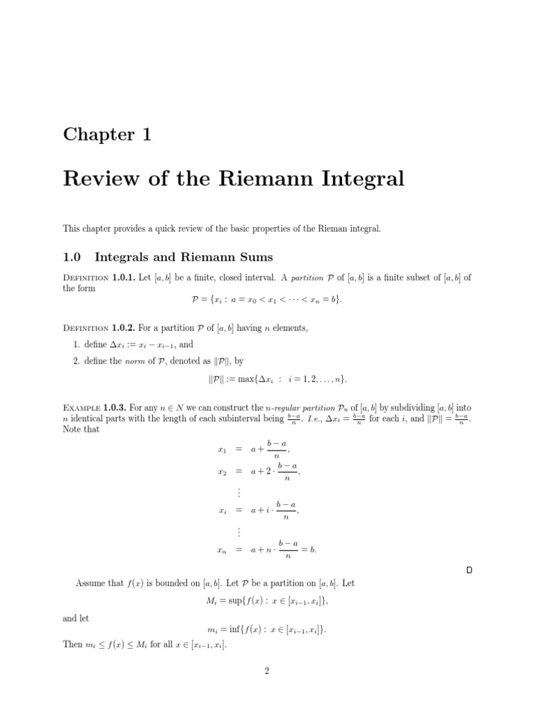 Riemann Integrals | PDF | Integral | Functions And Mappings