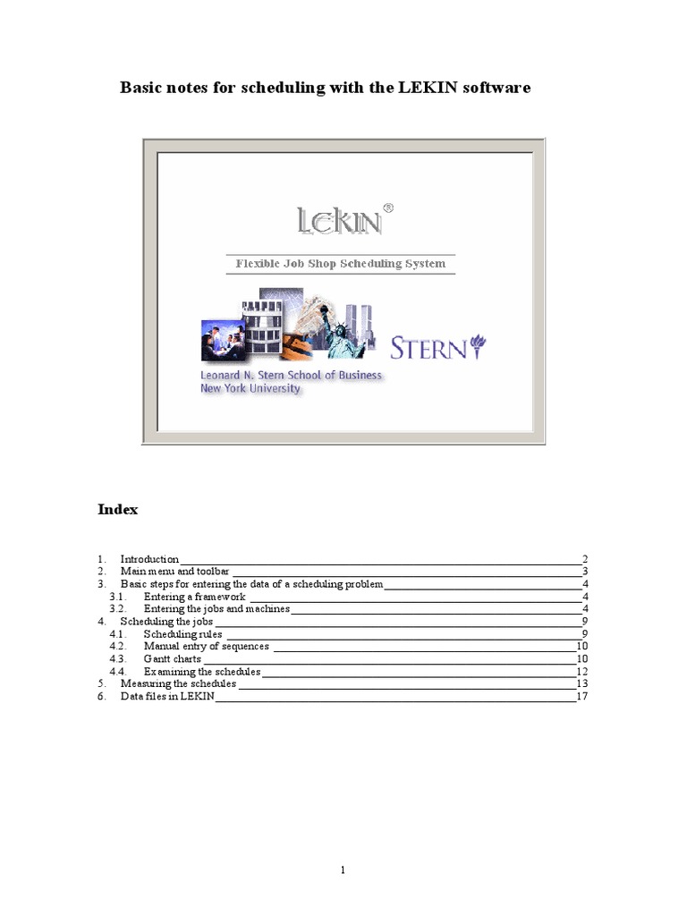 Lekin Scheduling System Manual PDF | PDF | Computer File | Software