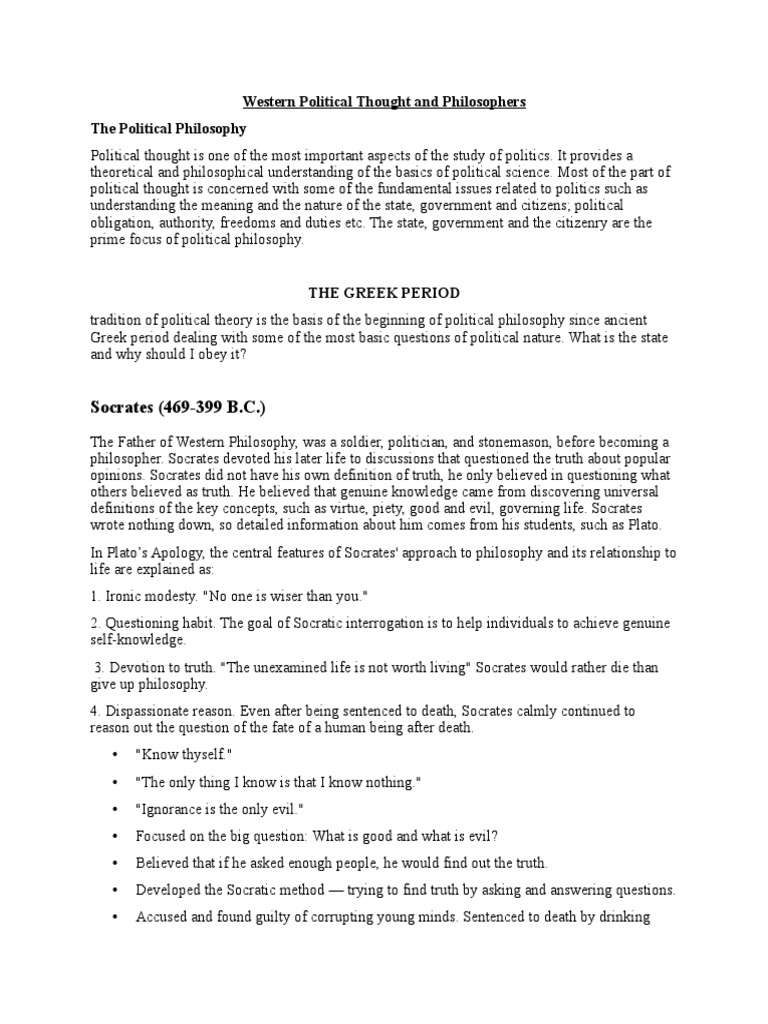 Overview of Western Political Thought | PDF | Karl Marx | Plato