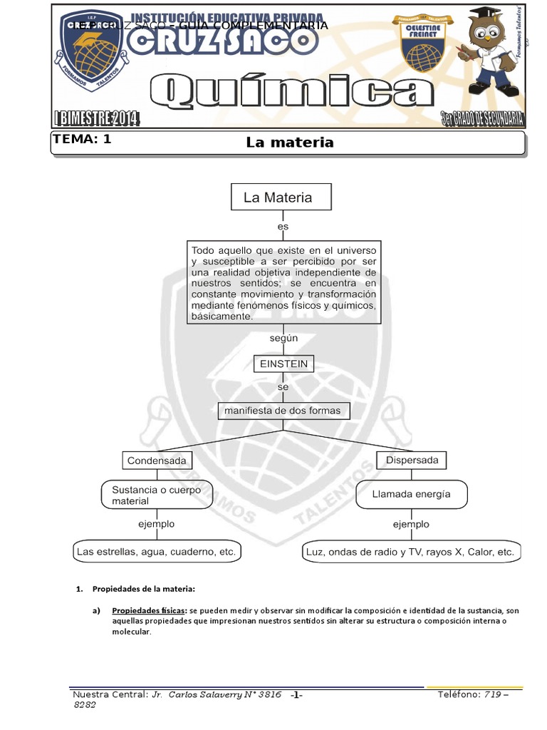 Propiedades y Clasificación de la Materia | PDF | Átomos | Protón