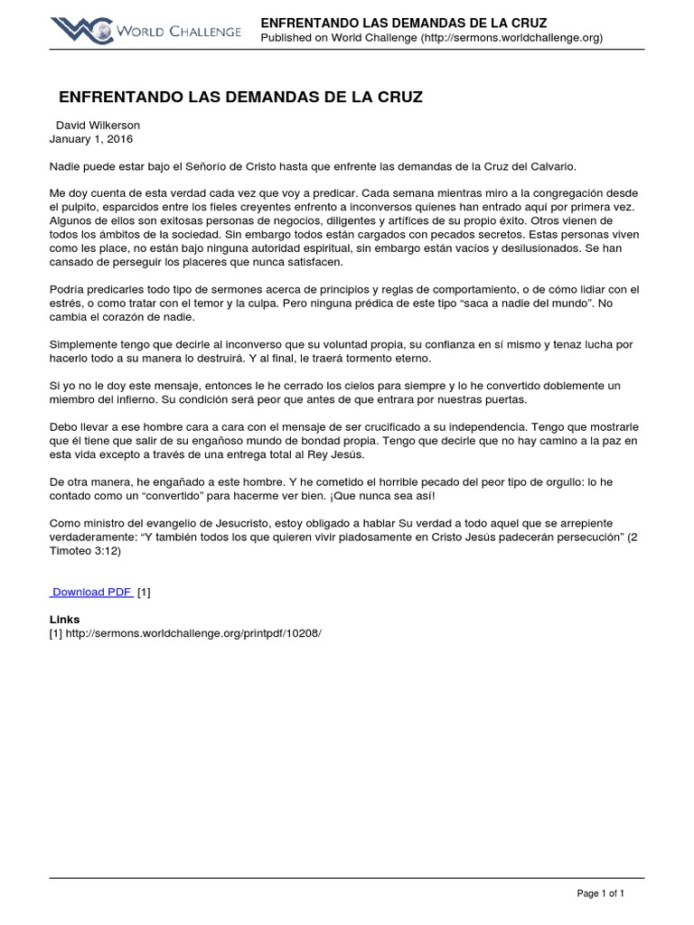 Devocionales World Challenge - David & Gary Wilkerson (2016) PDF | PDF ...