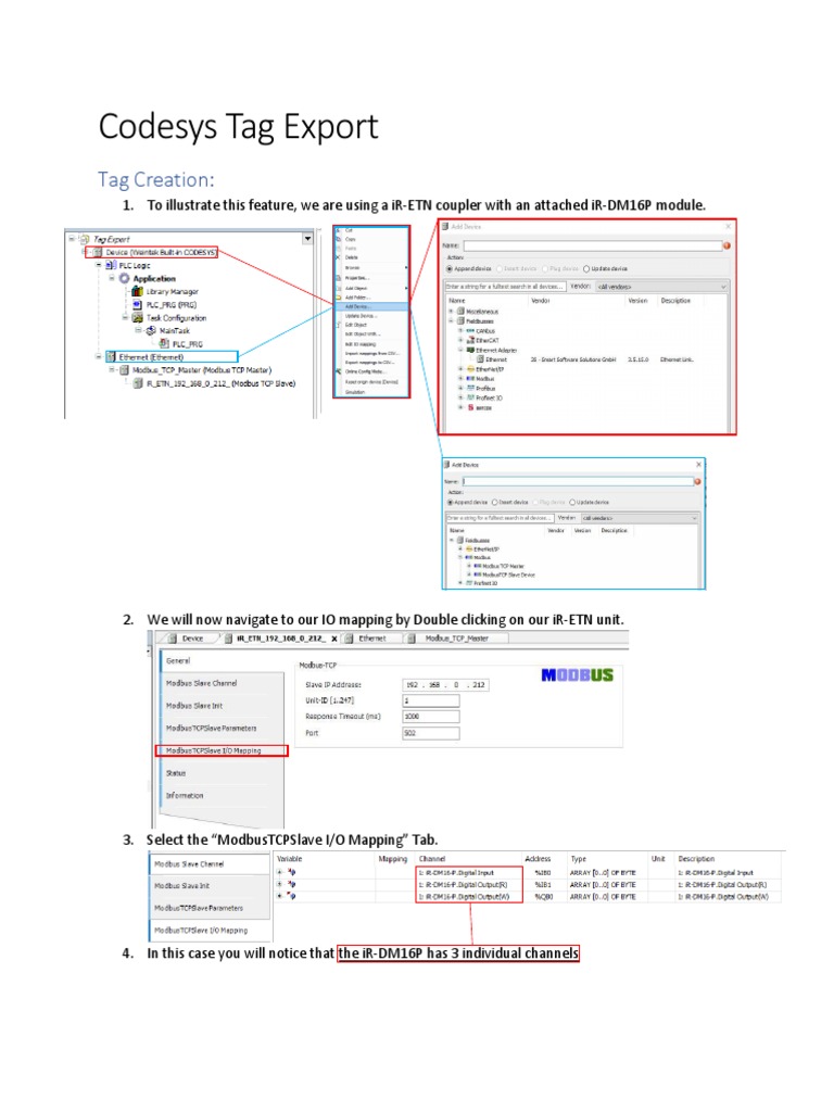 Codesys Tag Export | PDF