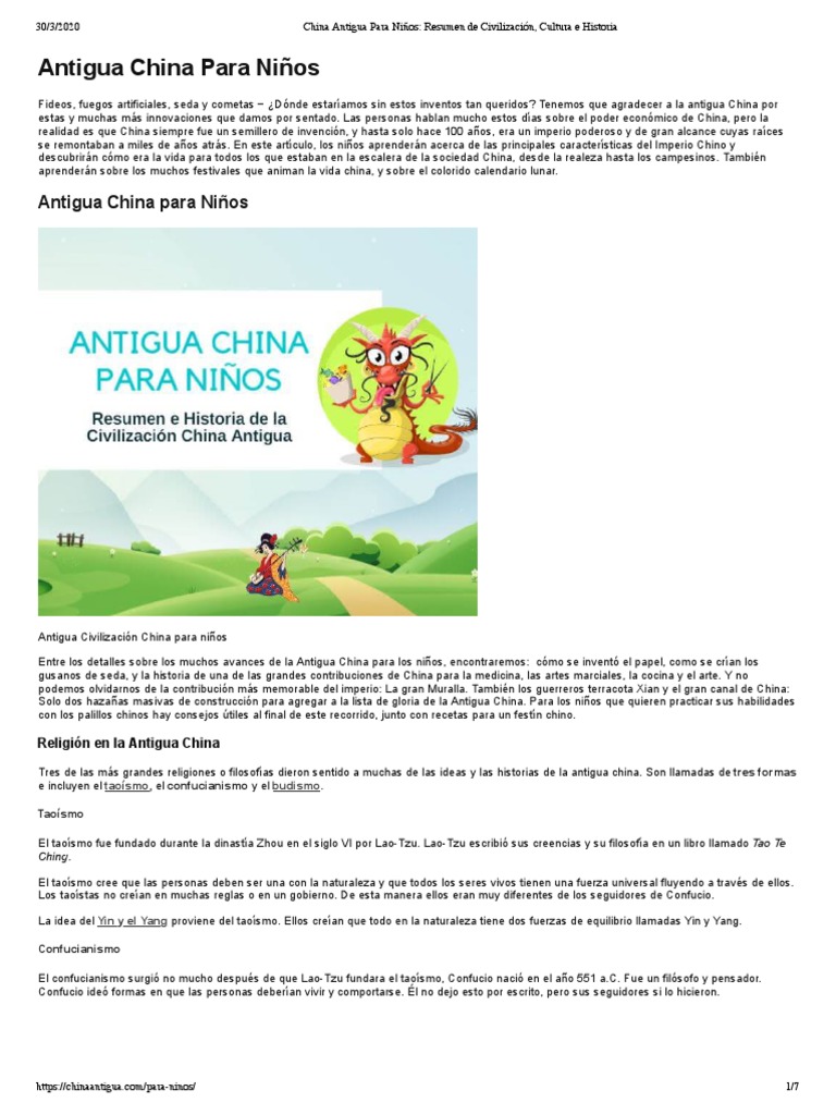 China Antigua para Niños - Resumen de Civilización, Cultura e Historia ...