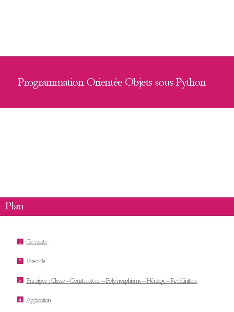 Programmation Orientée Objets en Python | PDF | Classe (informatique) | Polynôme