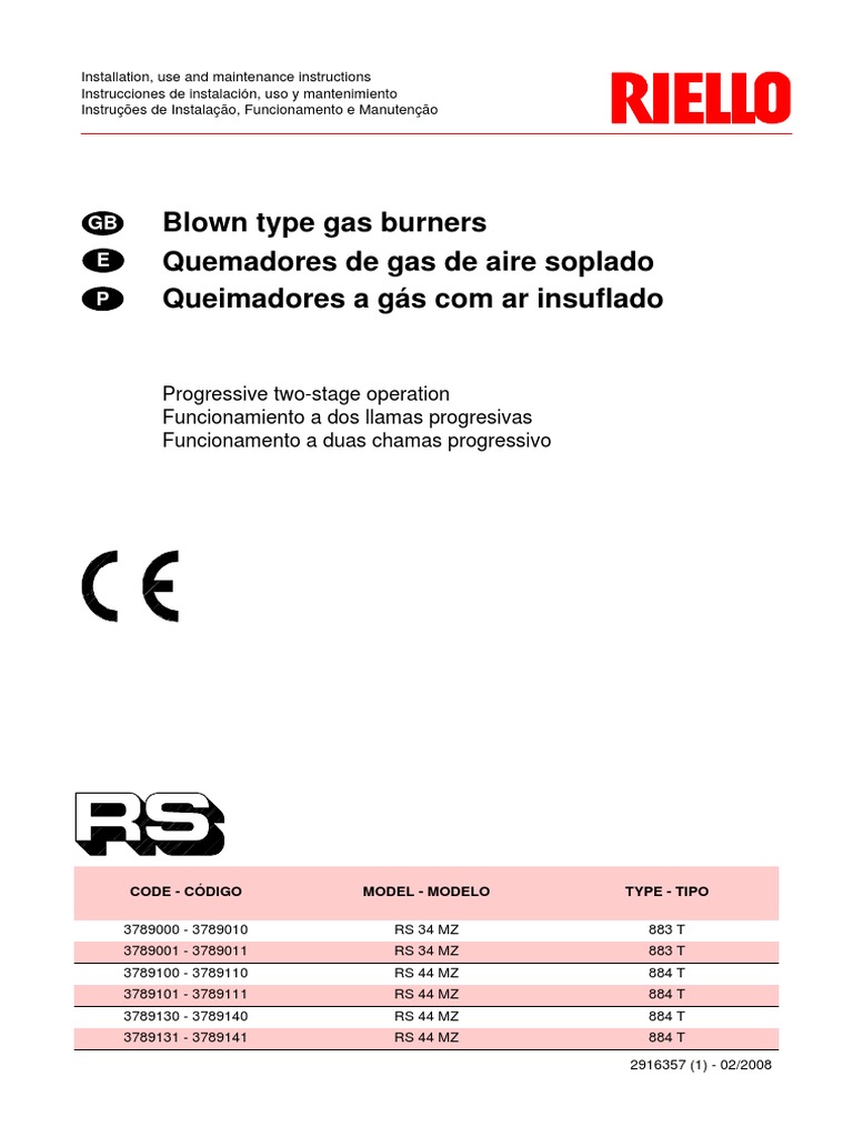 Riello RS 34 - 44 PDF | PDF | Energía y recursos | Naturaleza