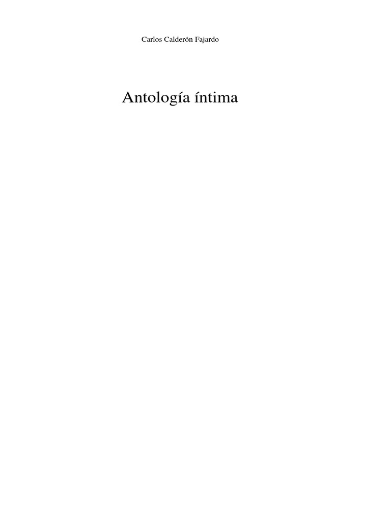 Antologia Intima CCF PDF | PDF | Naturaleza