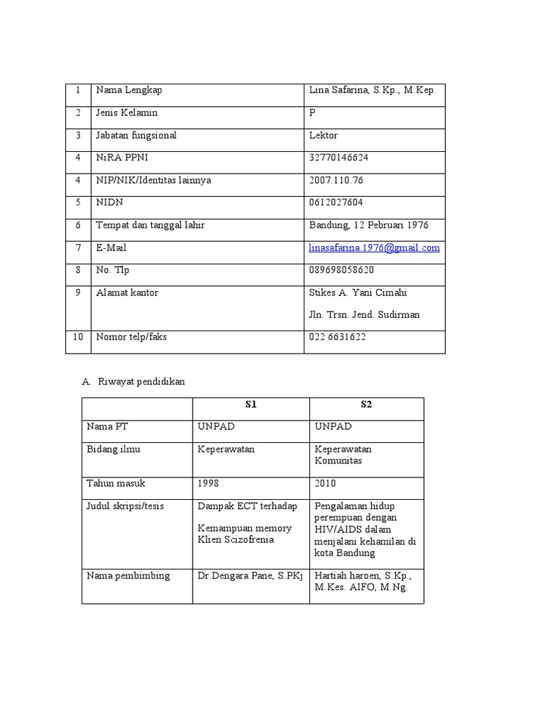 CV Lina Safarina | PDF