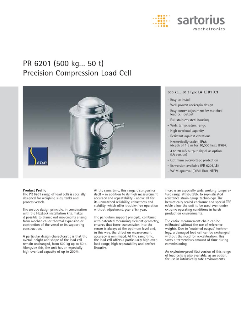 Compression Load Cell | PDF | Electrical Engineering | Manufactured Goods