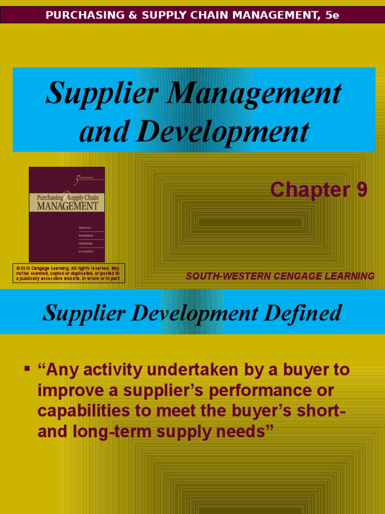 Supplier Development Strategies | PDF | Supply Chain | Performance ...