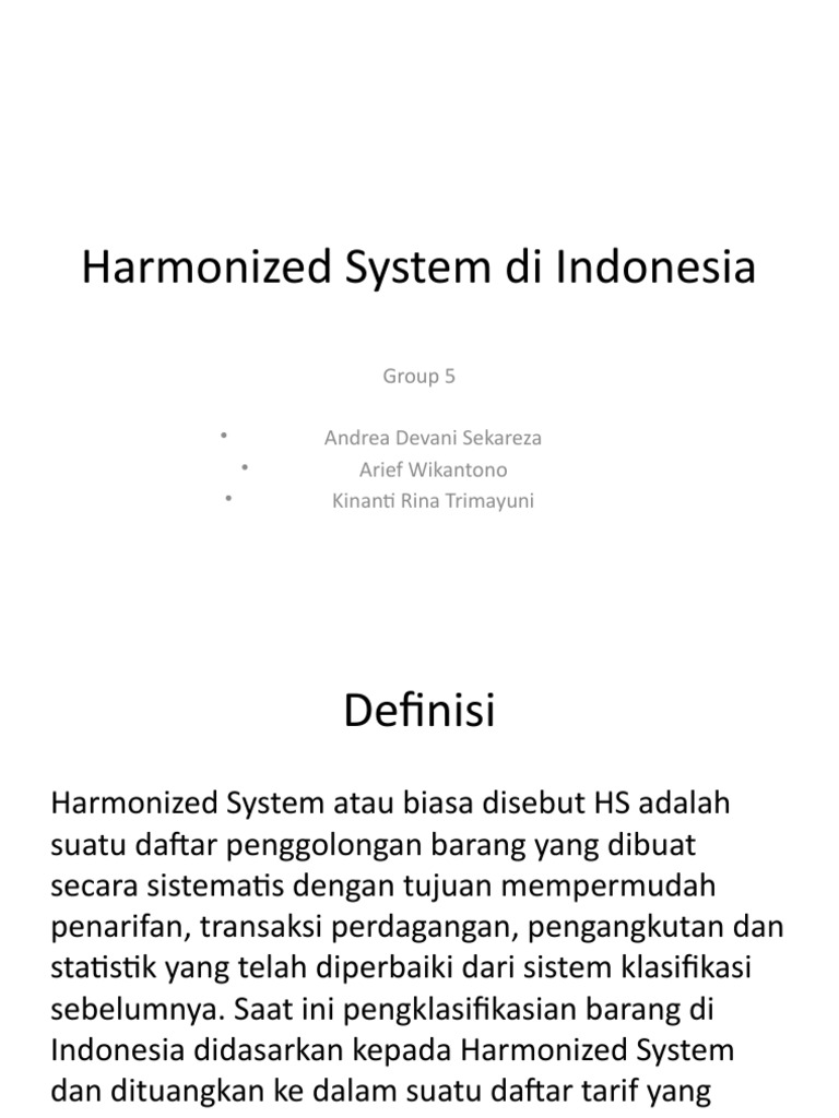 Panduan Harmonized System Indonesia | PDF | Bisnis