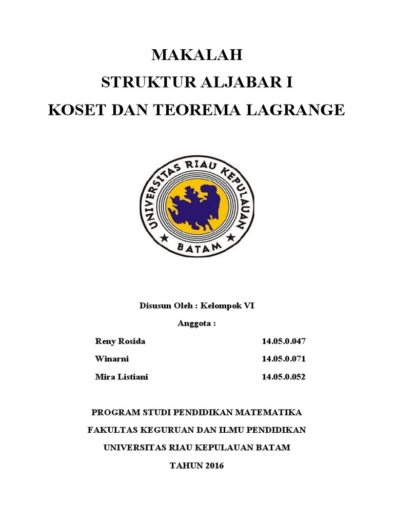 Koset Dan Teorema Lagrange | PDF | Kajian Bahasa Asing
