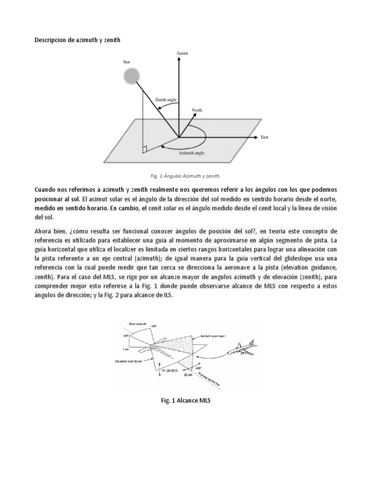 Descripcion de Azimuth y Zenith | PDF | Azimut | Aeroespacial