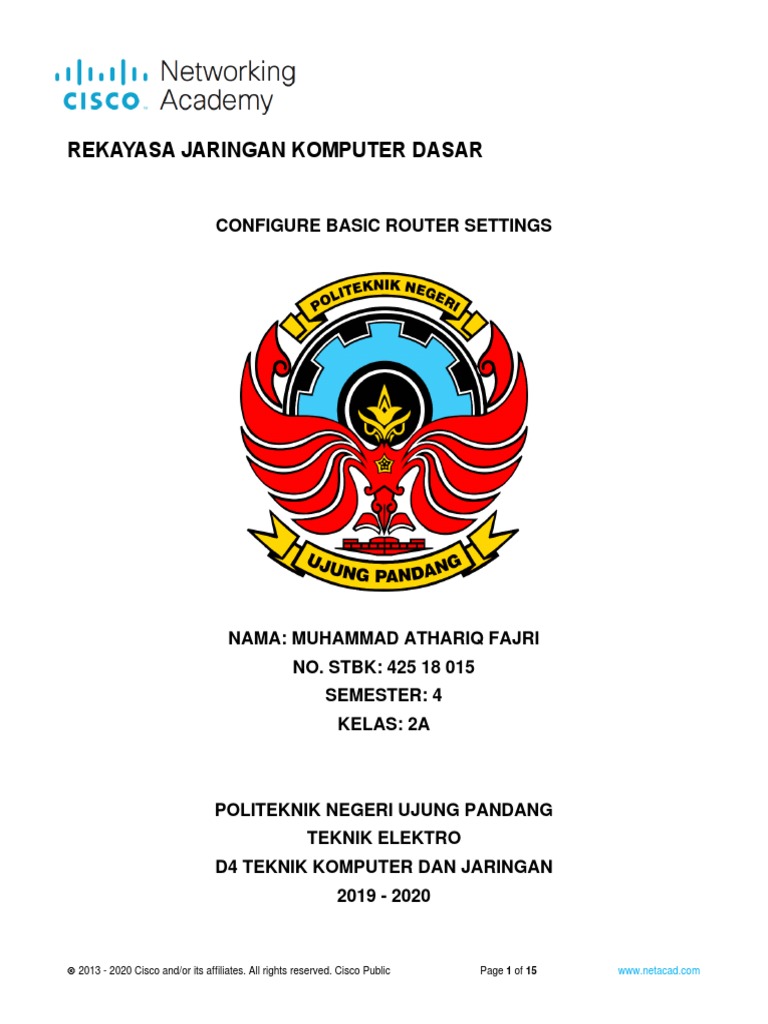 1.6.2 Lab - Configure Basic Router Settings-42518015 PDF | PDF | Router ...