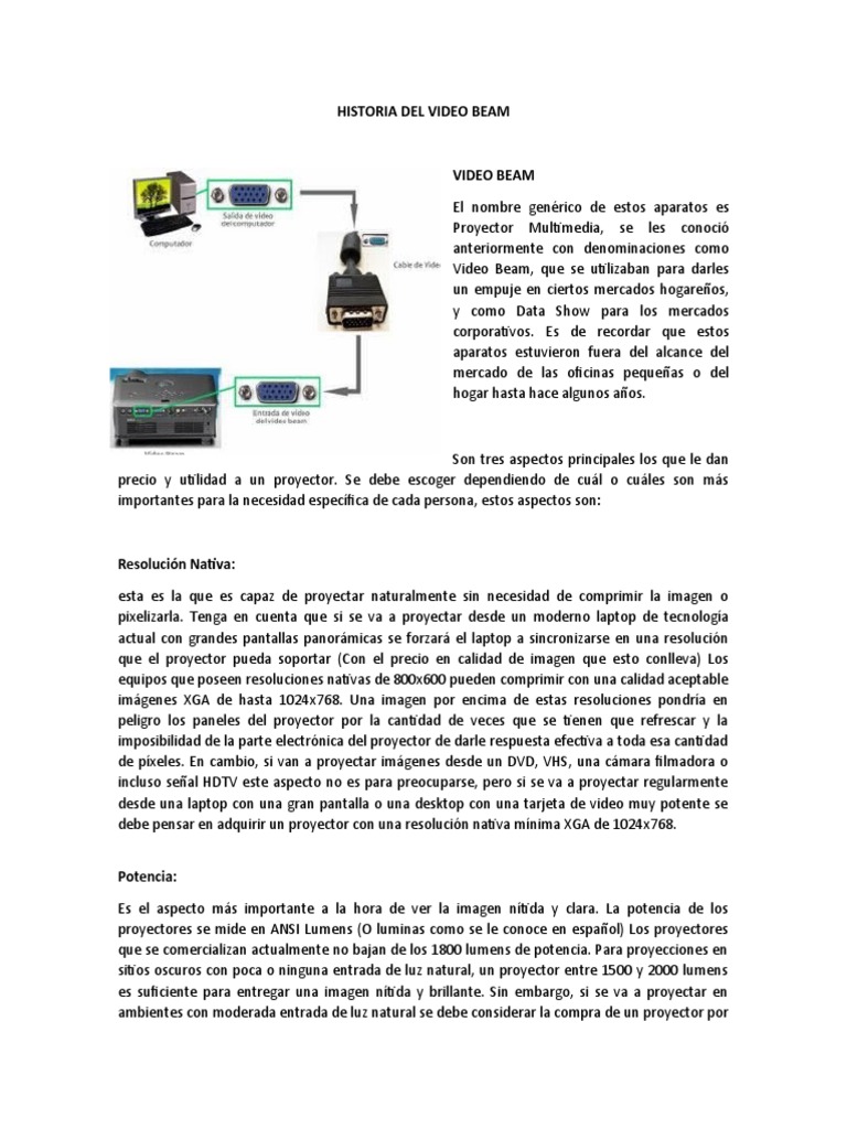 La historia y evolución de los proyectores de video | PDF | Imagen ...
