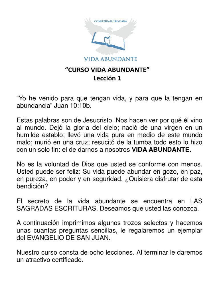 Curso Vida Abundante Completo en Blanco | PDF | Cristo (título) | Pecado