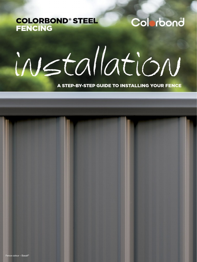 Colorbond Steel Fencing Installation Guide PDF | PDF | Concrete ...